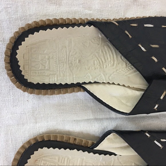 Vintage | Shoes | Vintage Point Toe Leather Genie Mule Sandals | Poshmark